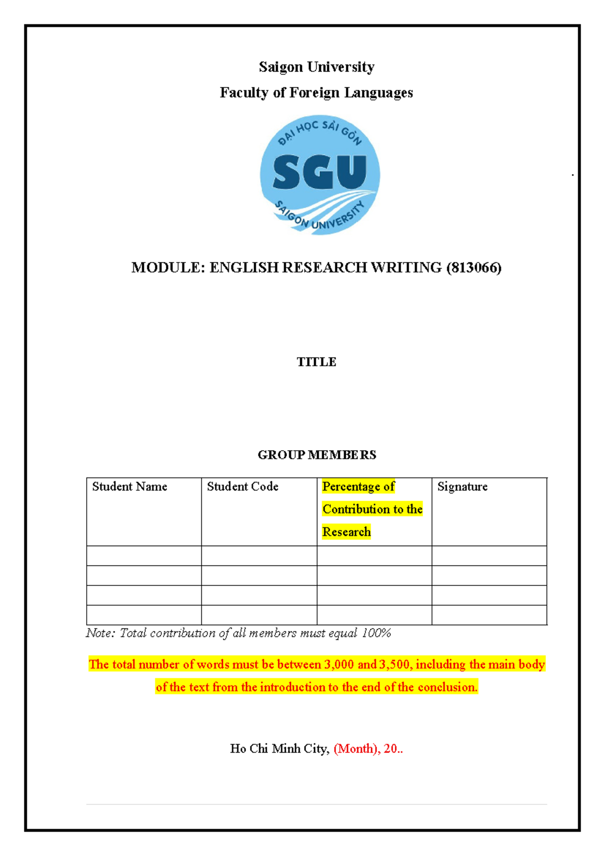 Template for Research Report Assignment (813066) - Studocu