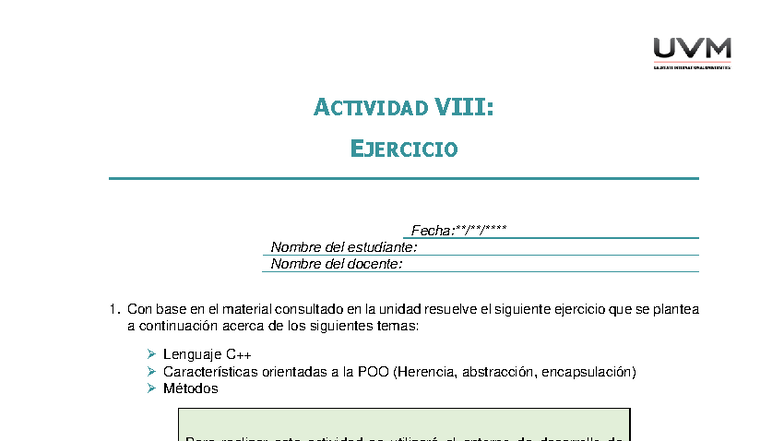 A8 Ejercicio: Modelado de Clases en POO con Visual Studio - Studocu