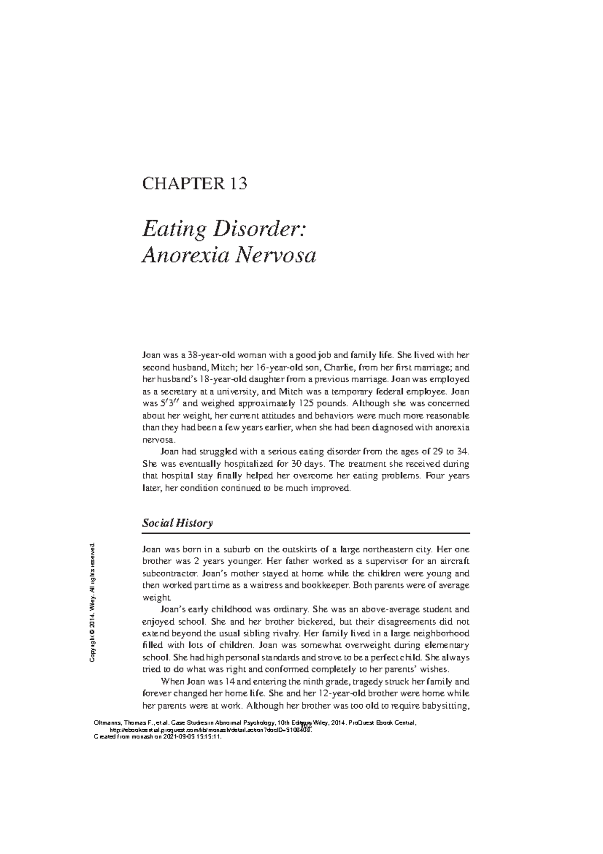 Case Studies in Abnormal Psychology 10th Edition - (Chapter 13 Eating ...