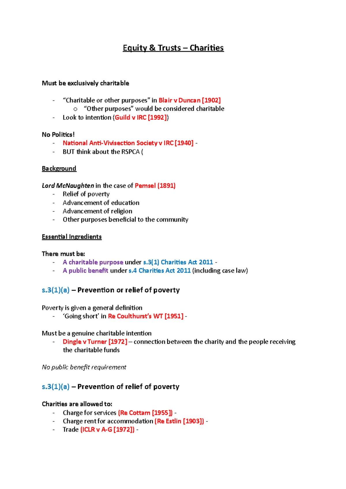 Three Certainies - Lecture notes 6 - EQUITY AND TRUST – L FORMALITIES ...