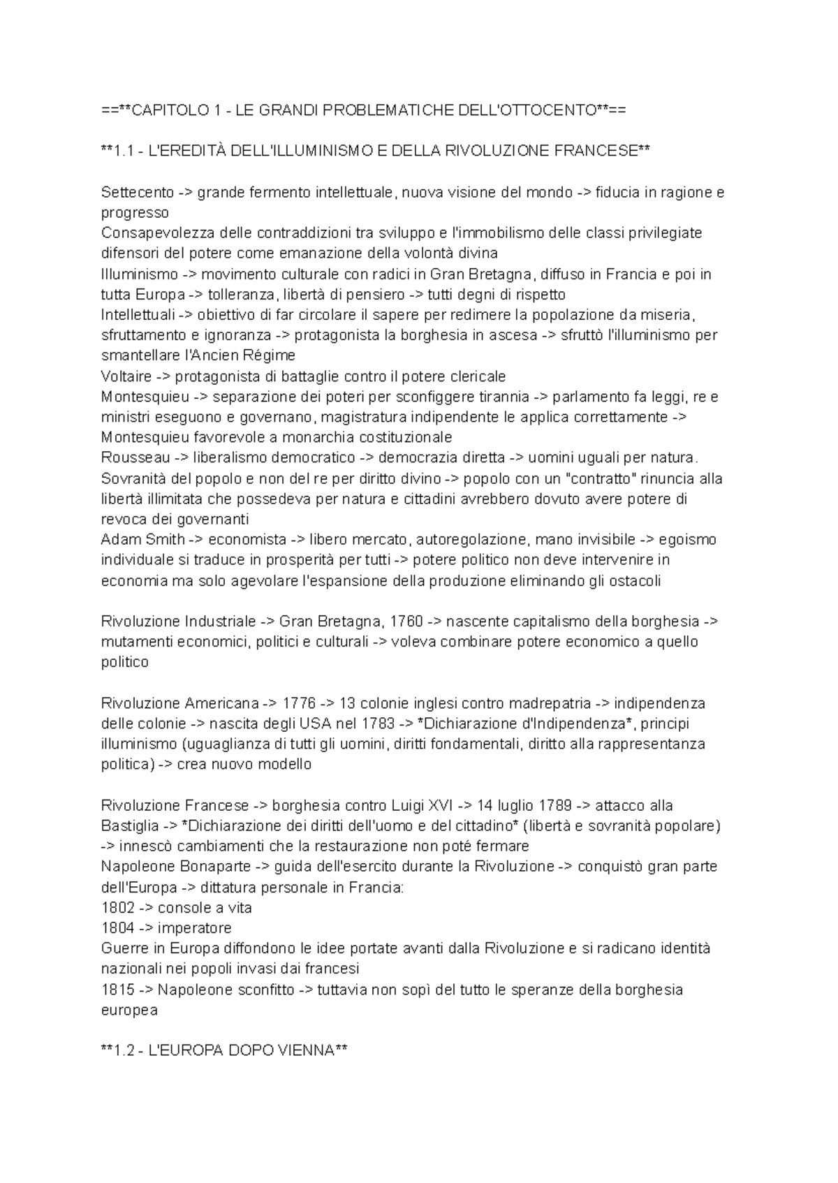 Cap 1 2 Storia Contemporanea: Le Rivoluzioni e le Trasformazioni ...