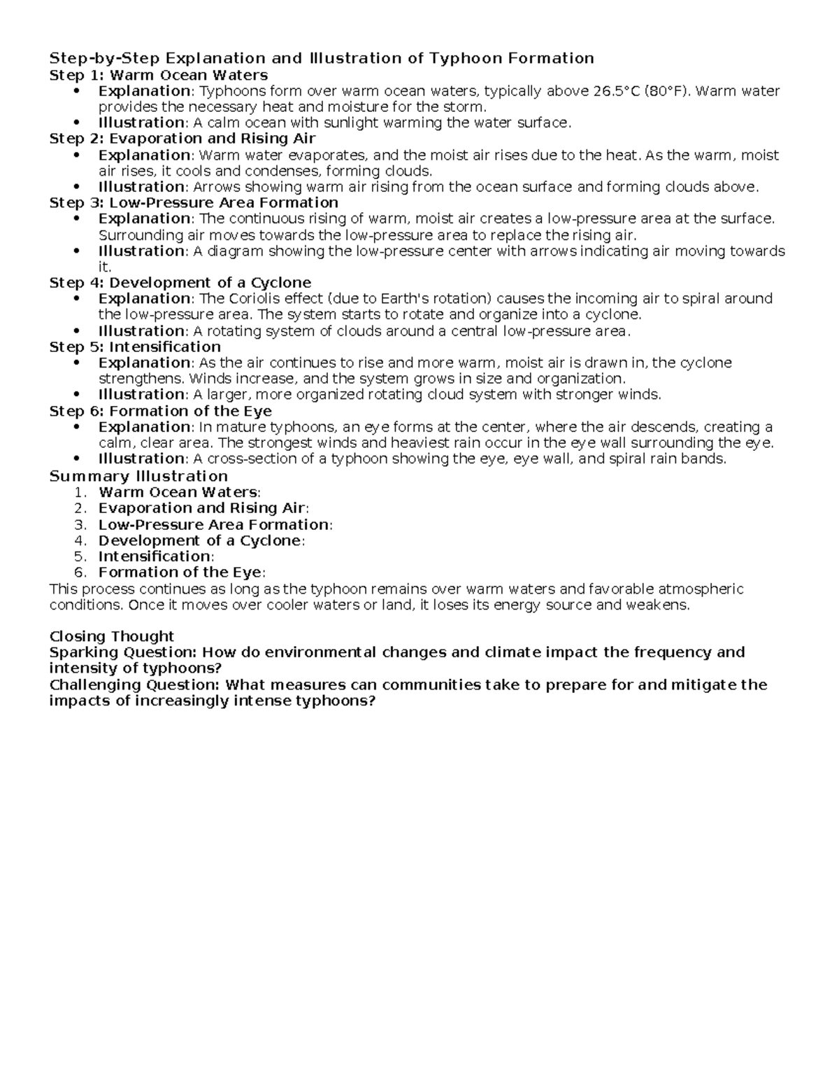 Understanding Typhoon Formation: A Comprehensive Guide - Studocu