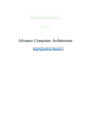 CS501 Quiz-2 By Vu Topper RM - CS-501 Advanced Computer Architecture Update MCQS For Quiz-2 File ...