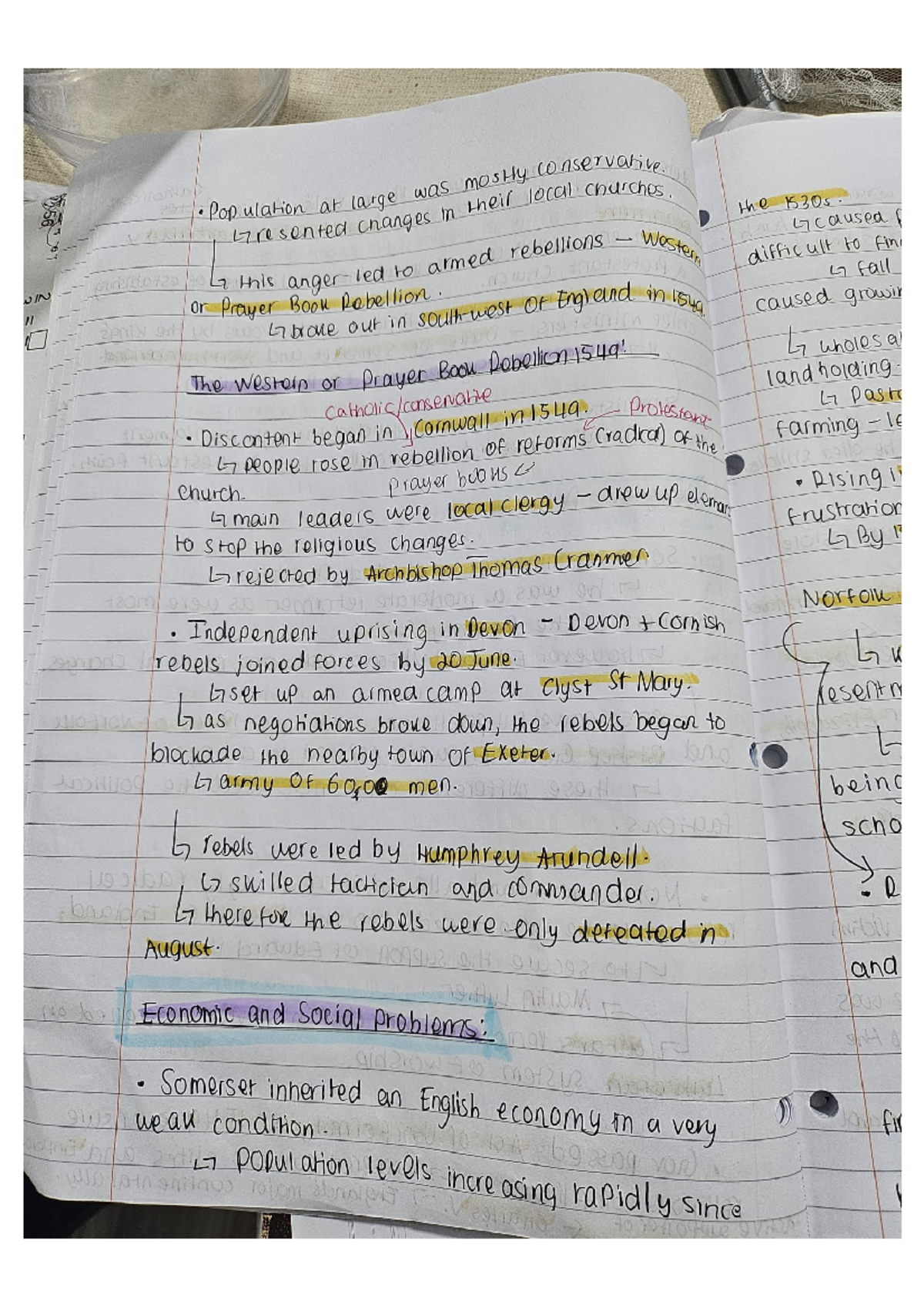 Revision Notes on Edward VI's Reign: Key Events & Rebellions - Studocu