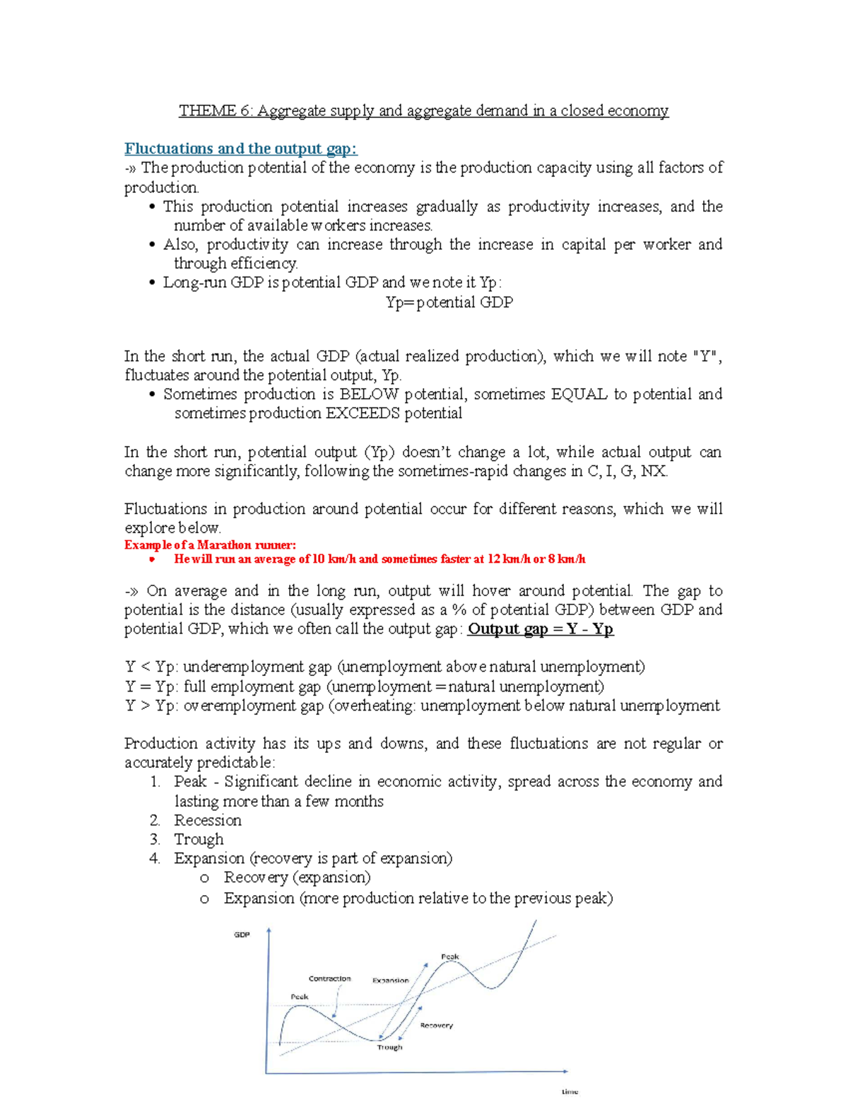 Theme 6: Aggregate Supply and Demand in a Closed Economy - Studocu