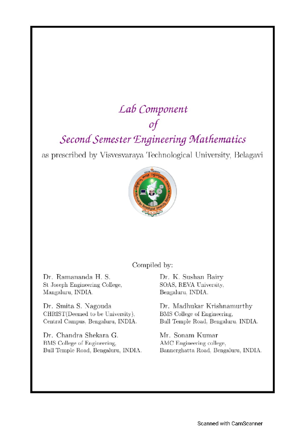 Lab Manual for Engineering Math II - VTU (3) - Studocu