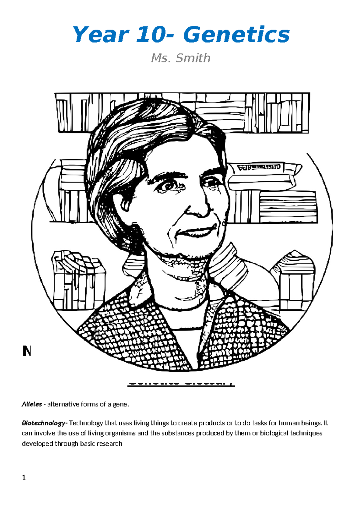 Genetics Glossary and Concepts - Genetics 101 Booklet - Studocu