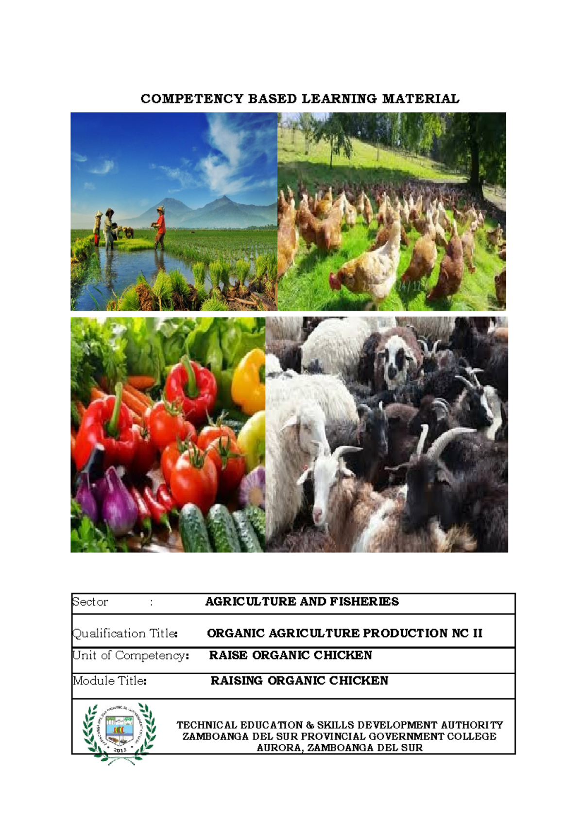 Organic Agriculture Production NC II: Raising Organic Chicken Training ...