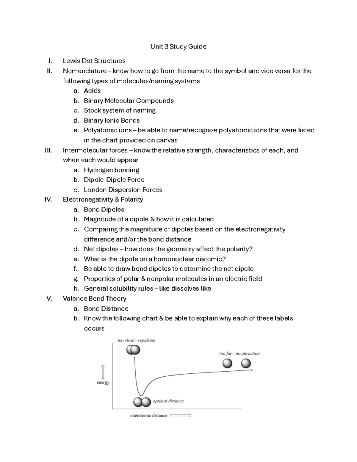 Chemistry Unit 3 Study Guide: Lewis Structures & Bonding Concepts - Studocu