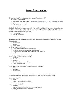 Jasper Jones - Key scenes - Describe the key scenes involving the theme ...