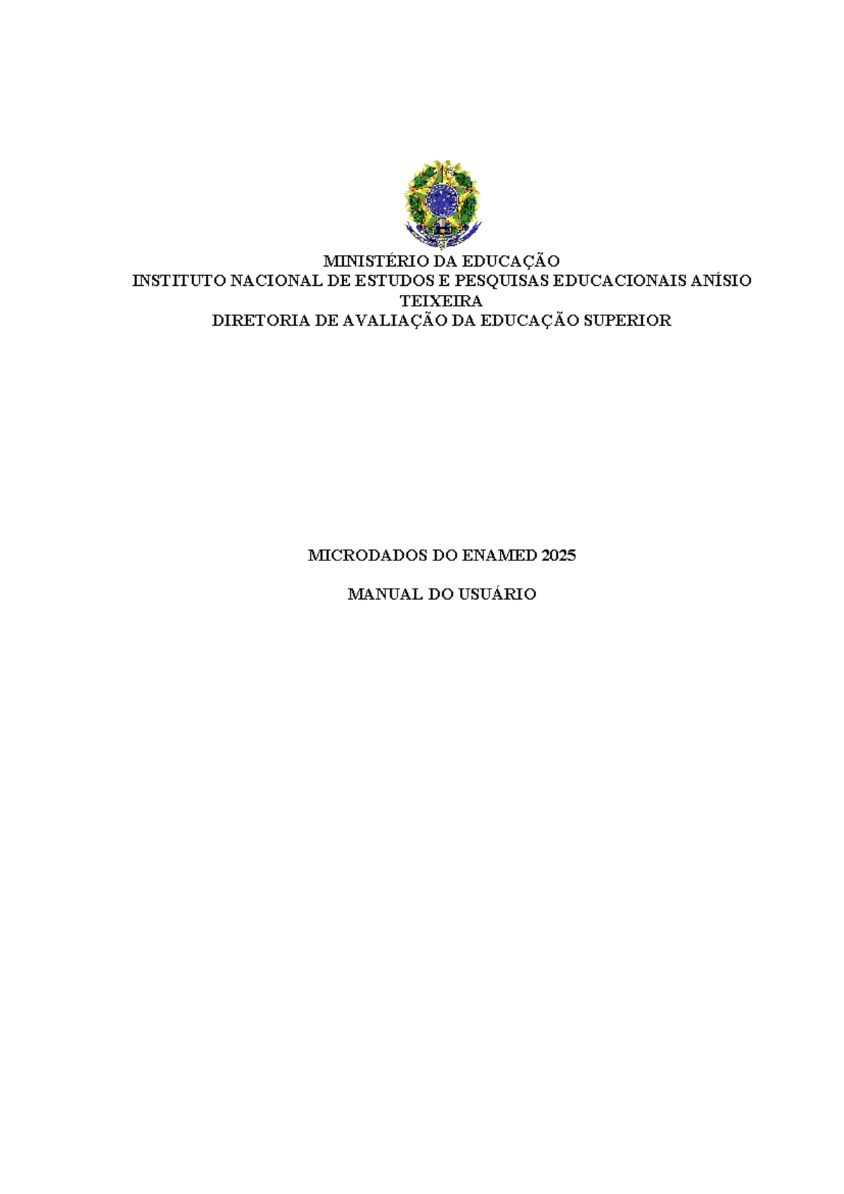 Manual do Usuário Microdados Enamed 2025 - Inep - Studocu