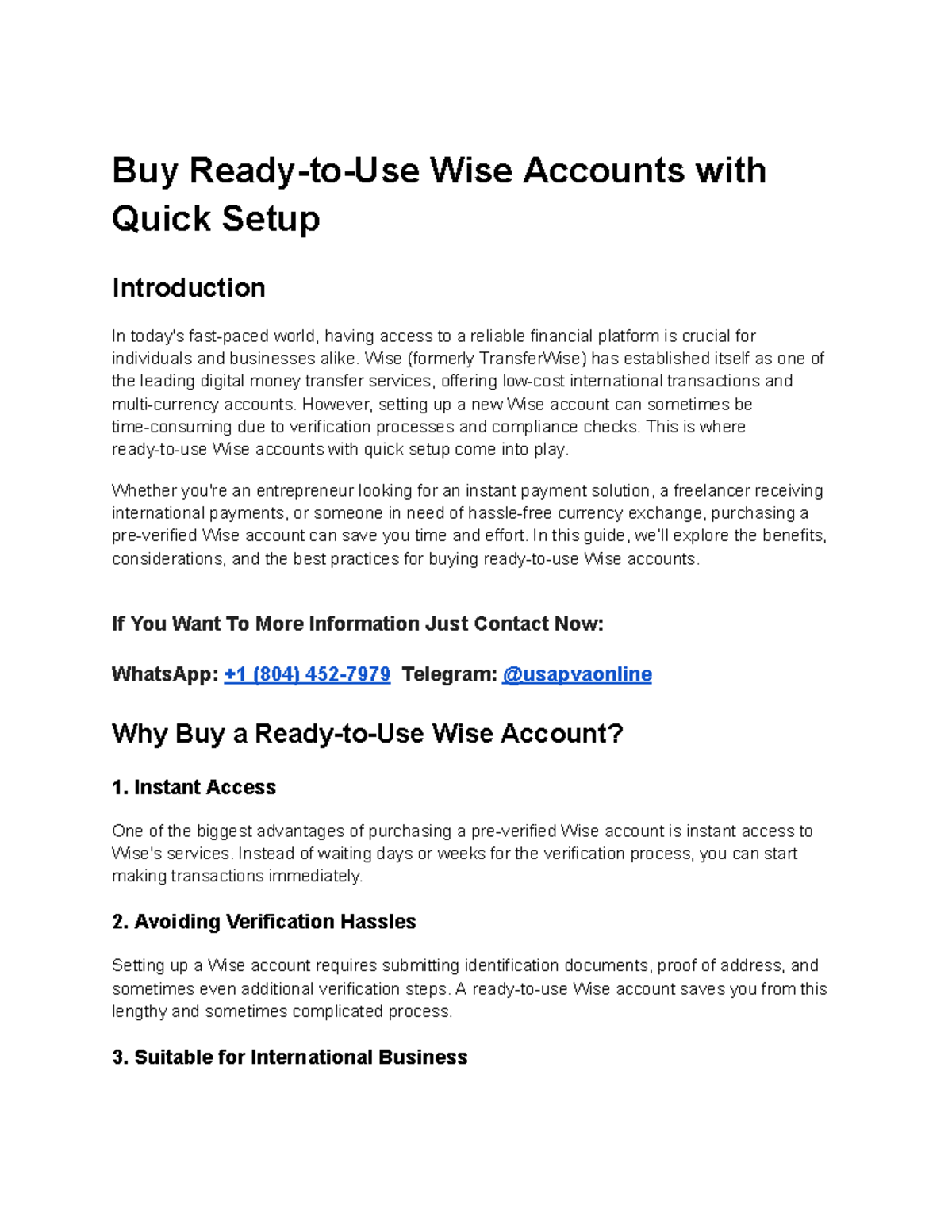 Buy Ready-to-Use Wise Accounts with Quick Setup - Buy Ready-to-Use Wise ...