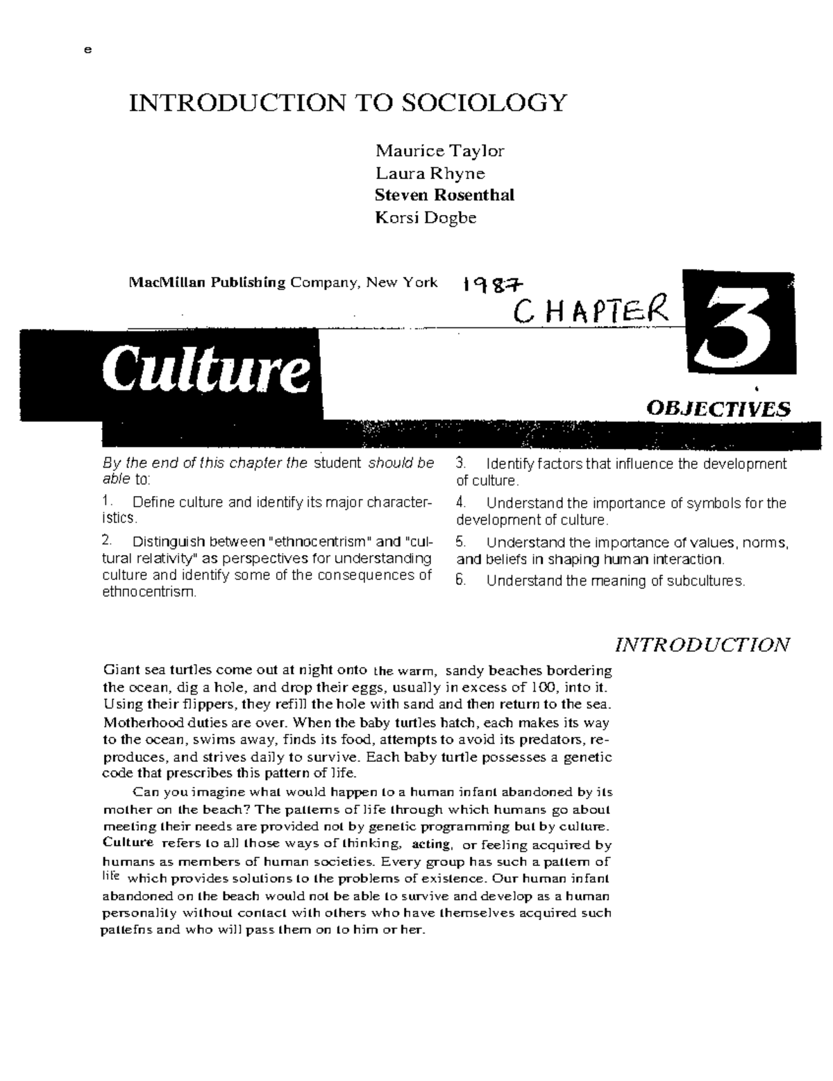 Introduction to Sociology - Culture - e INTRODUCTION TO SOCIOLOGY ...
