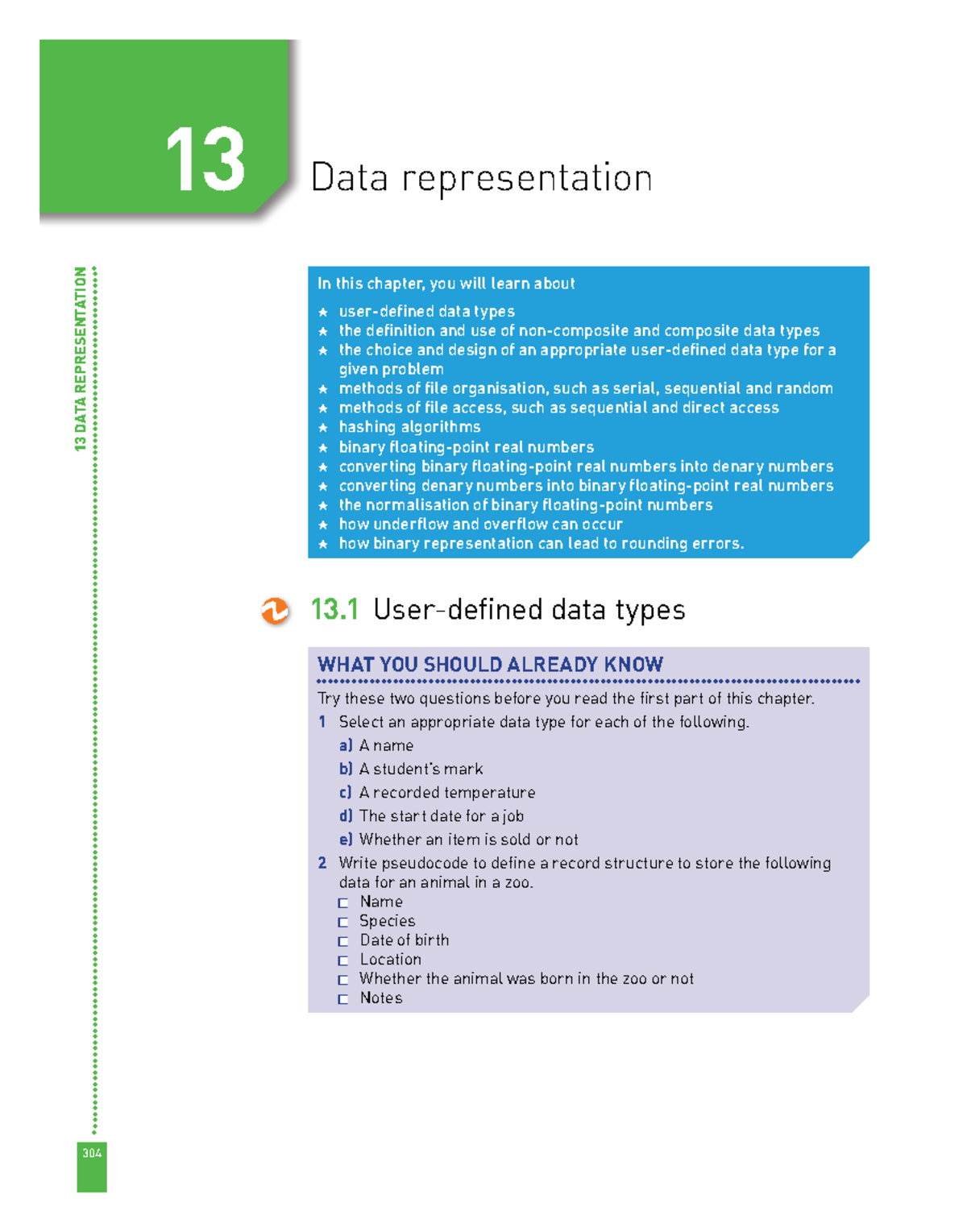CH13 - Data Representation: User-Defined Types & File Organization for ...