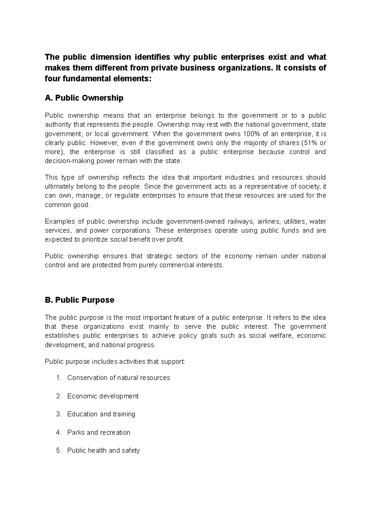 Public Enterprises: Understanding Their Public Dimension - Studocu