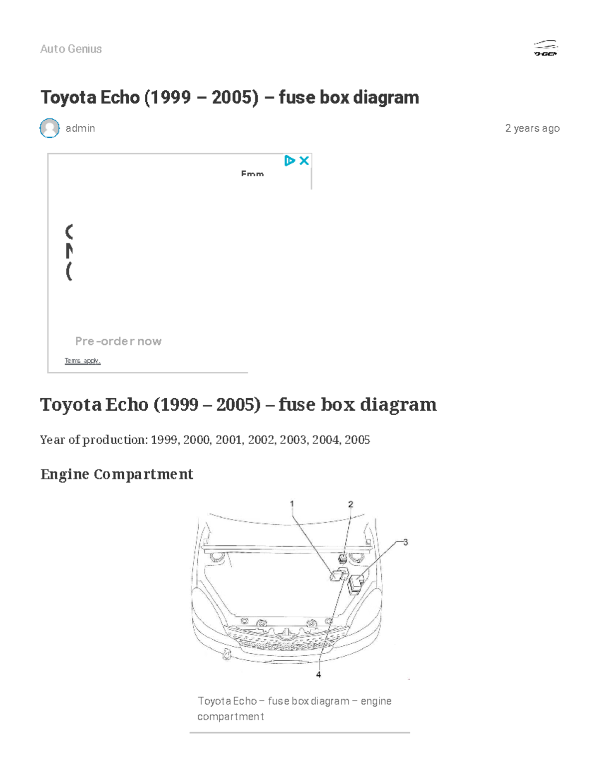 2001 Toyota Echo Fuse Box Diagram