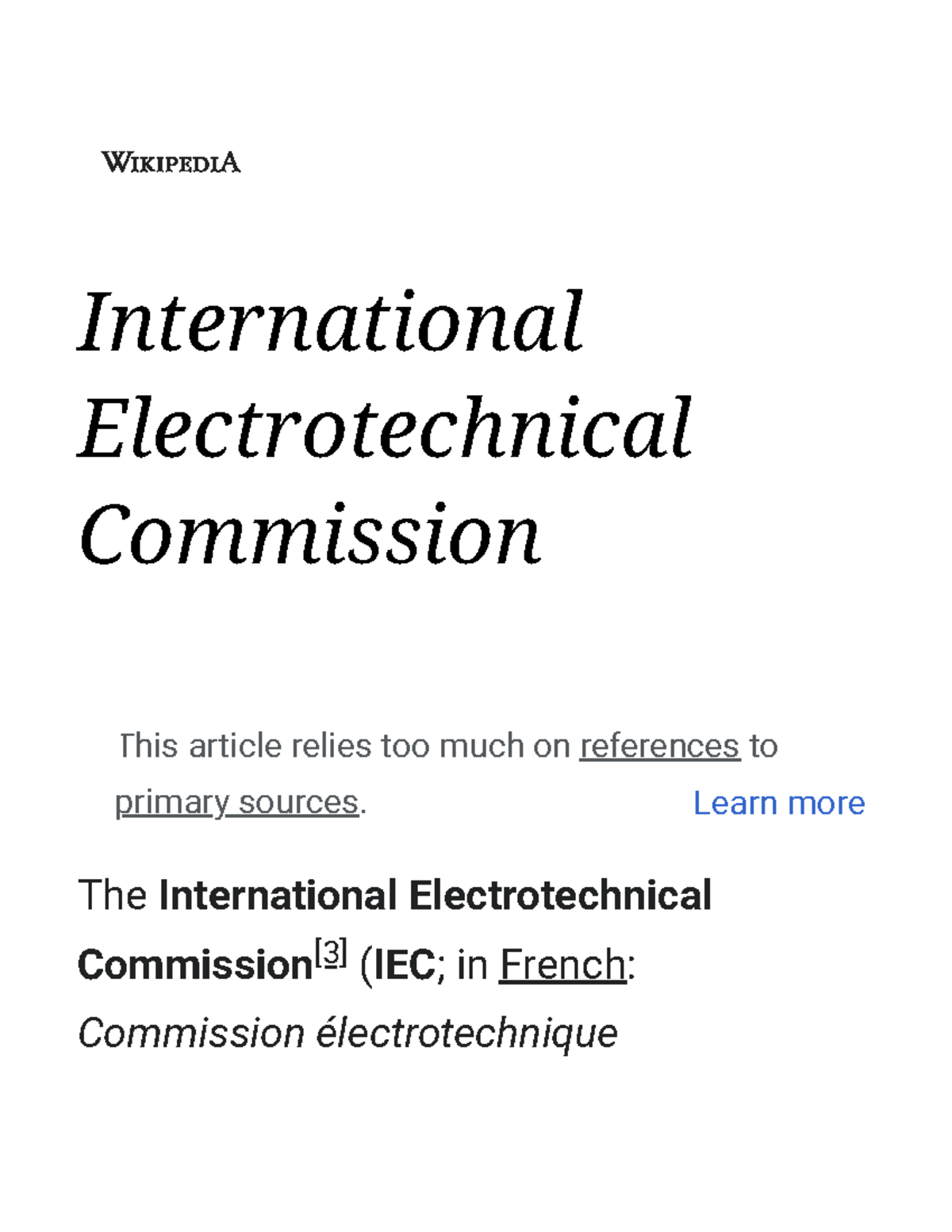 IEC Overview: Standards, History, and Global Impact - Studocu