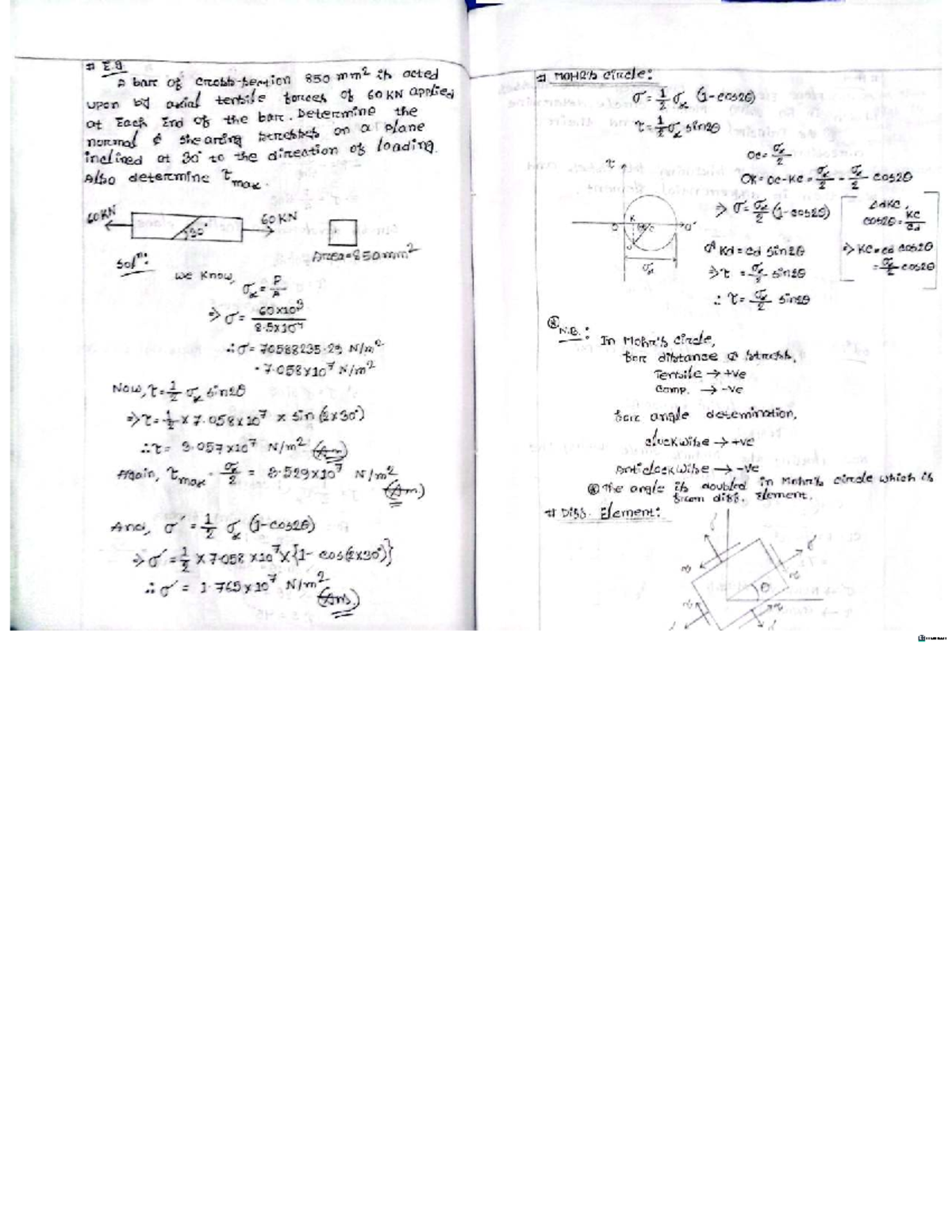 ME 2211: Lecture Notes on Shear and Normal Stress Analysis - Studocu