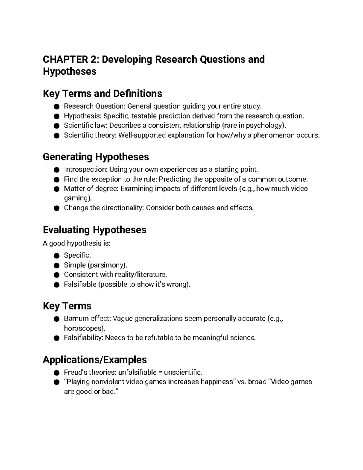 CHAPTER 2: Research Questions & Hypotheses Overview - Studocu