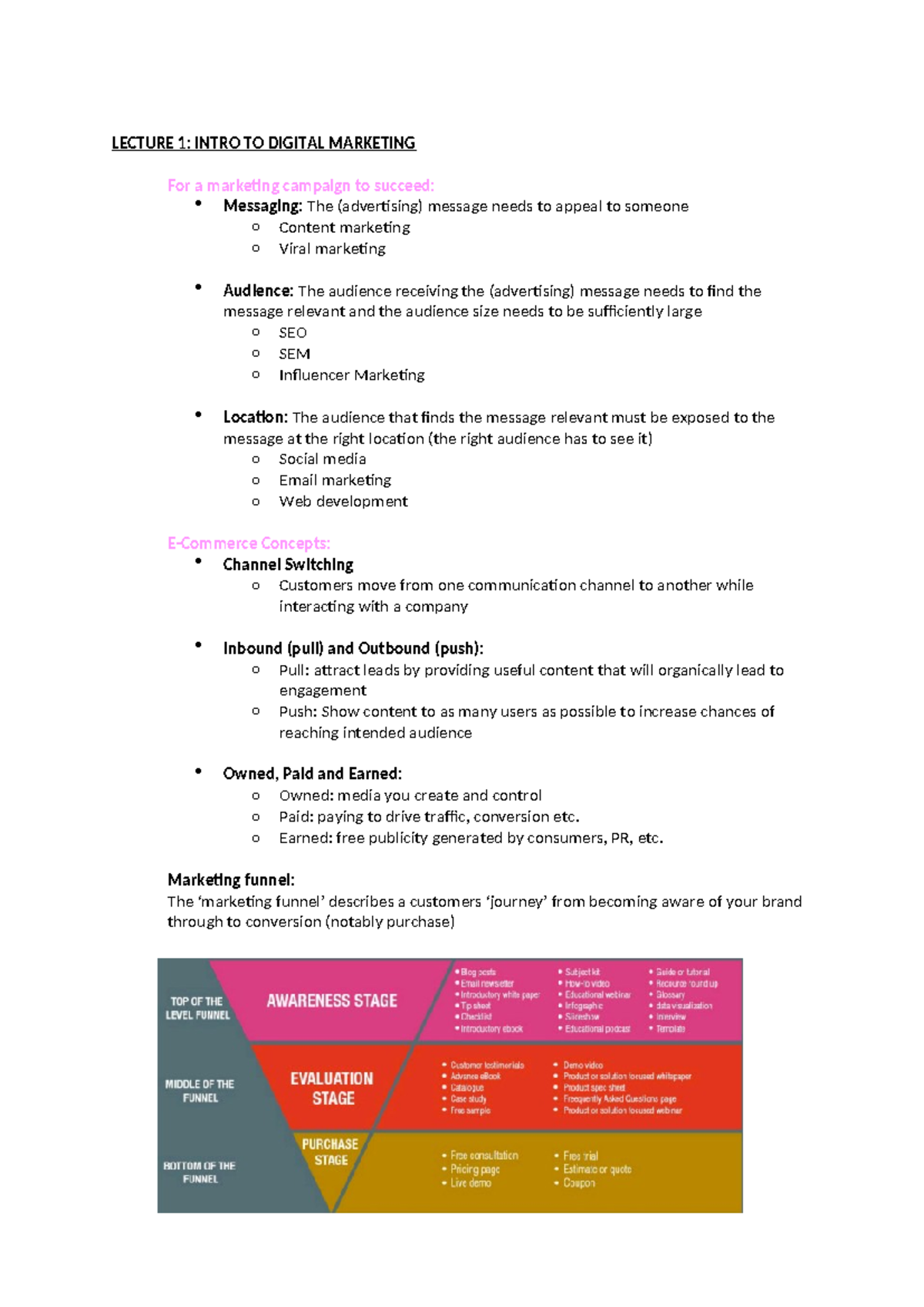 Digital Marketing Lecture Notes: Concepts & Strategies Overview - Studocu
