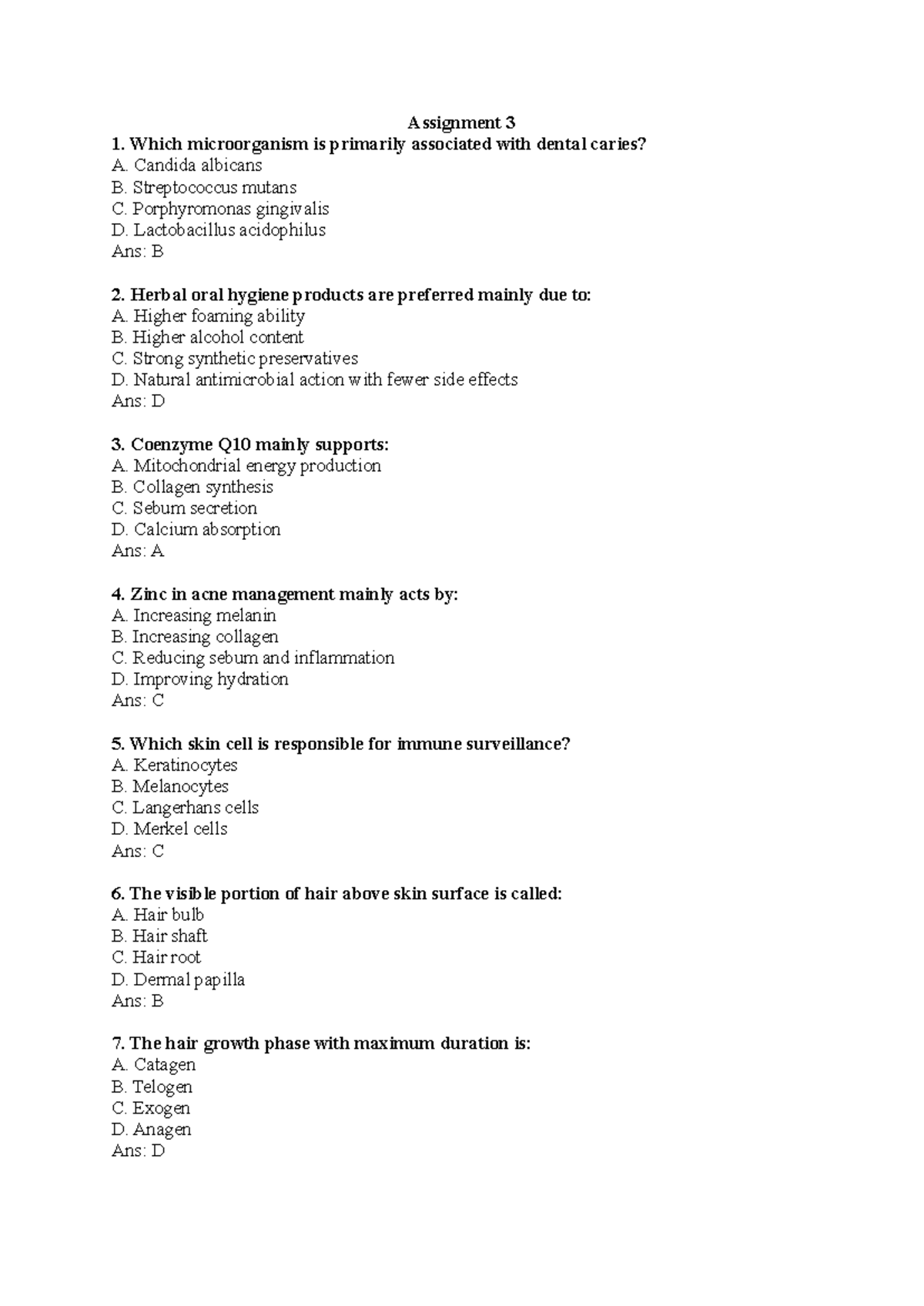 Assignment 3 - Microorganisms and Nutraceuticals in Health - Studocu