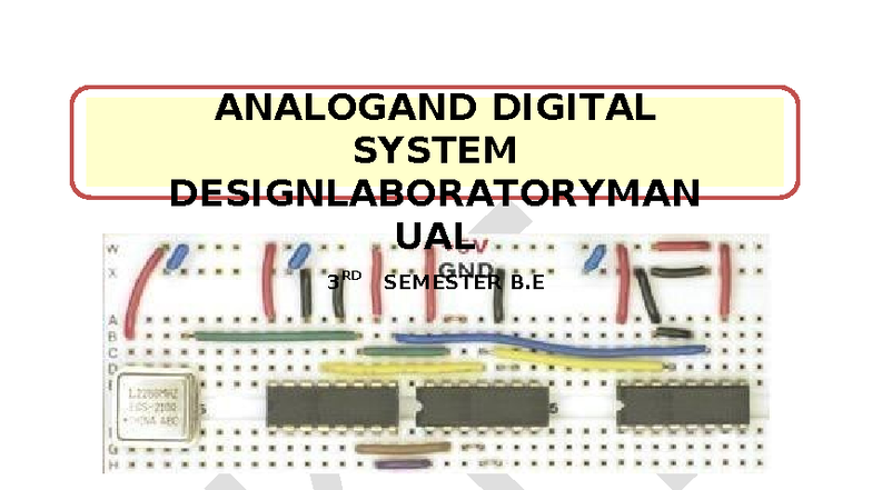 Analog and Digital Systems Design Laboratory Manual (BECL305) - Studocu