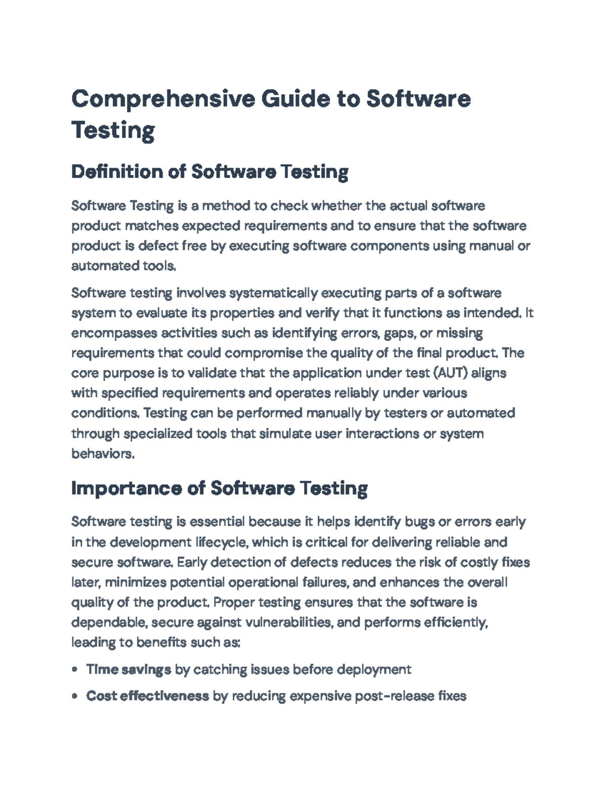 Comprehensive Guide to Software Testing: Importance & Strategies (CS101 ...