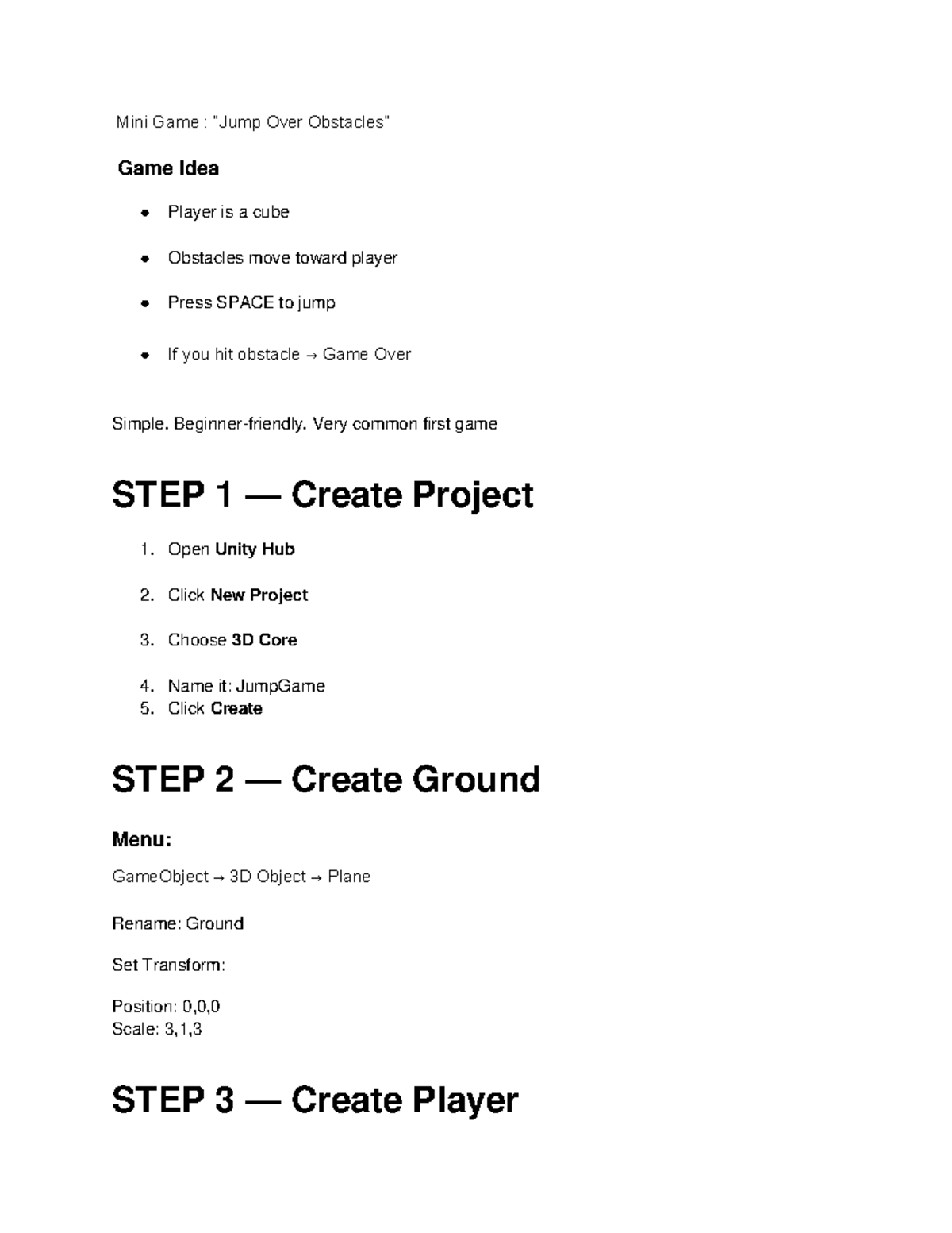 E-Note 52237: Unity Mini Game Development Guide - Studocu