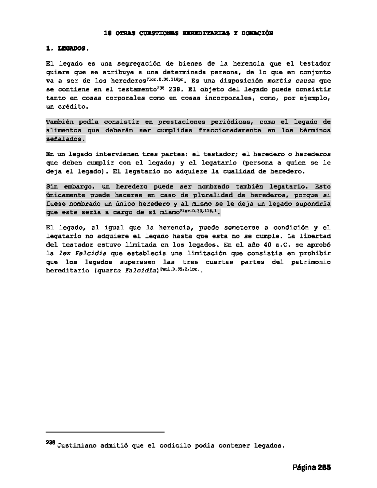 18 CUESTIONES SOBRE LEGADOS Y DONACIONES EN DERECHO ROMANO - Studocu