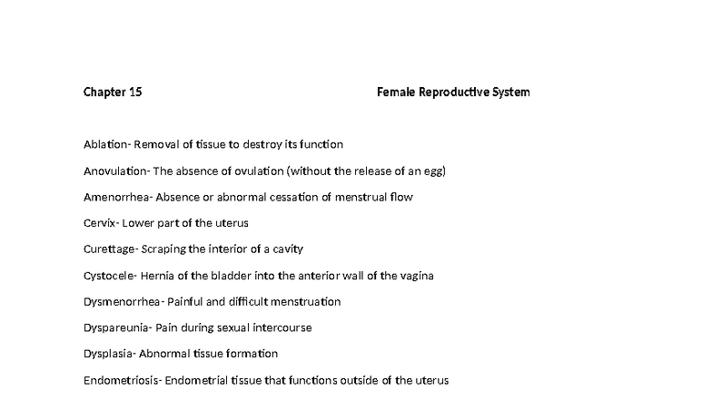 Chapter 15: Overview of the Female Reproductive System Terminology ...