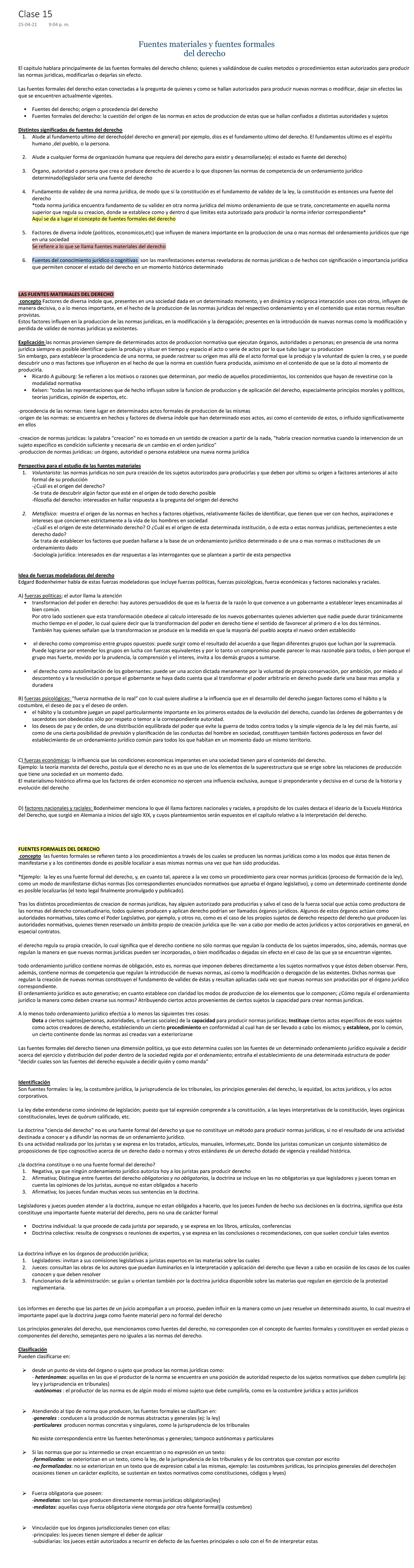 Fuentes Formales del Derecho - Las fuentes del derecho se subdividen en ...