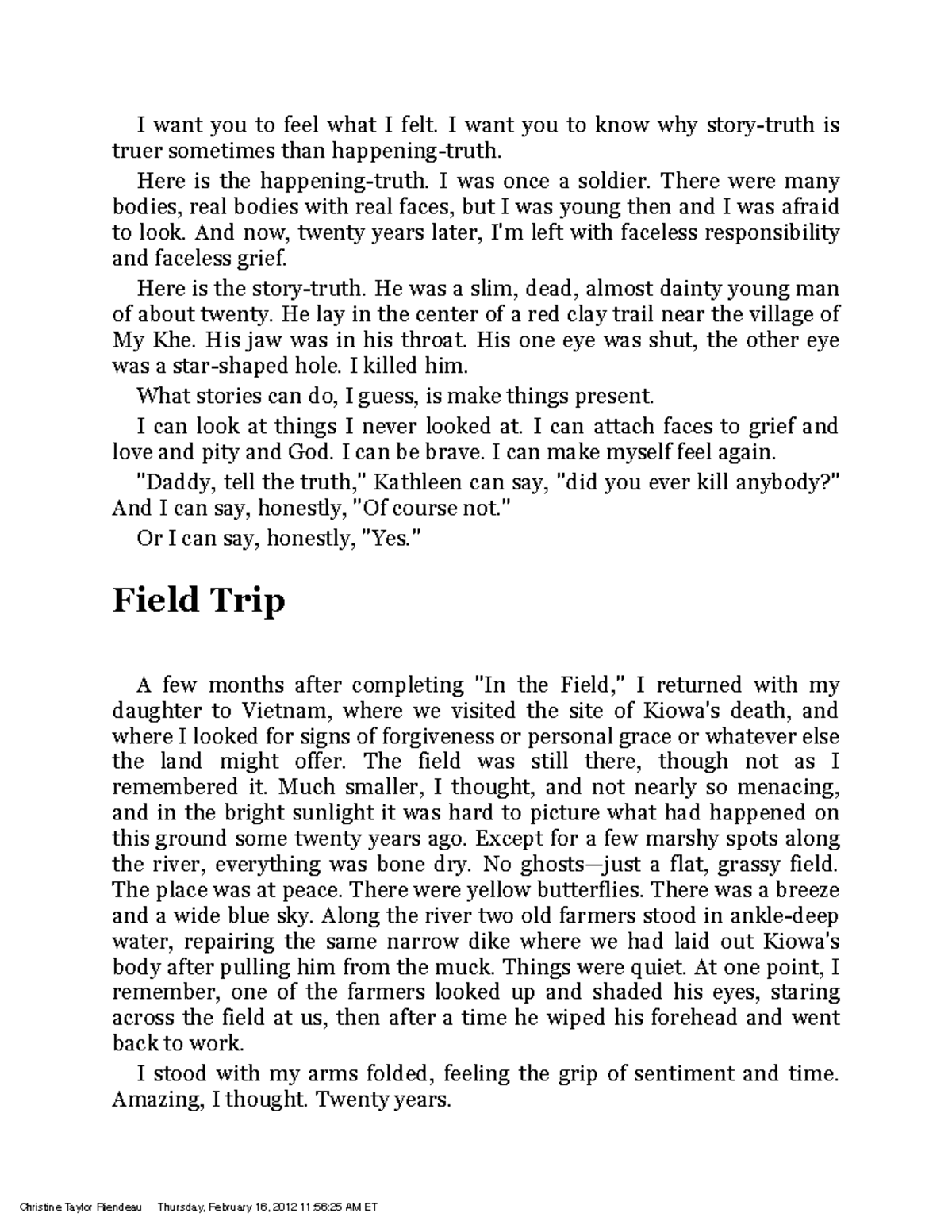 TTTC Analysis: Exploring Story-Truth vs. Happening-Truth - Studocu