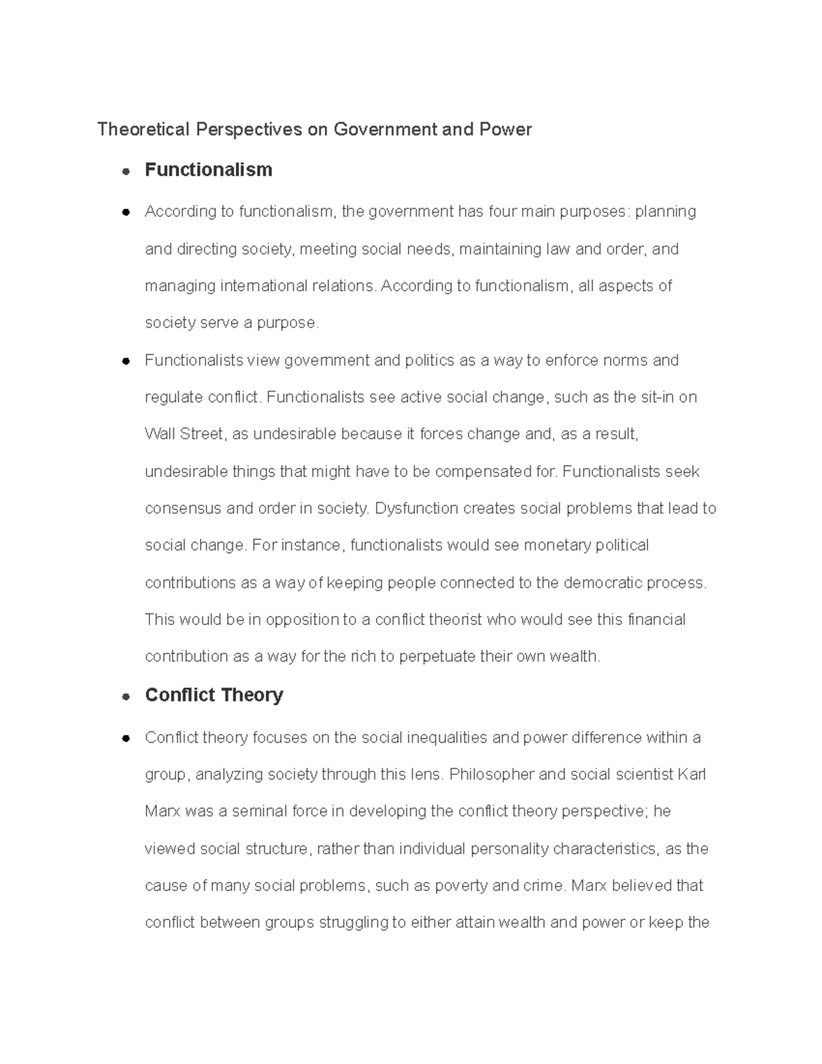 SOCI- Theoretical Perspectives on Government and Power - Theoretical ...