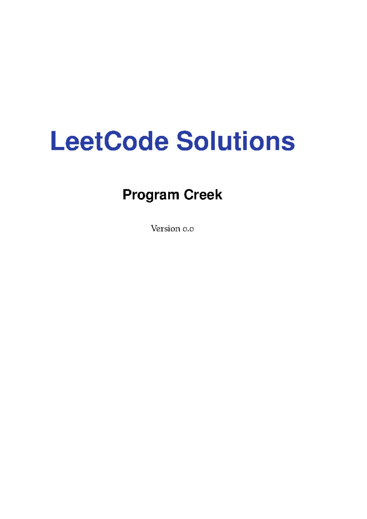 Leetcode solution - Data structure and Algorithms - LeetCode Solutions Program Creek Version 0 ...