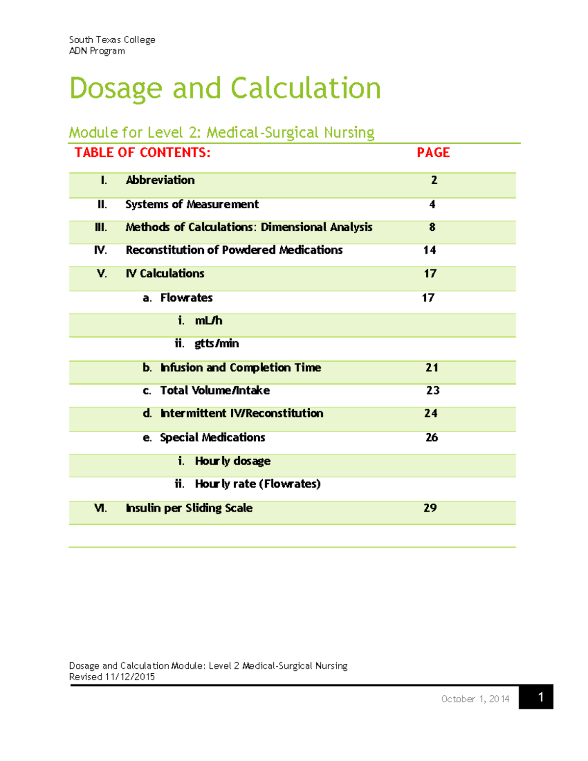 ADN Level 2: Dosage & Calculation in Medical-Surgical Nursing - Studocu