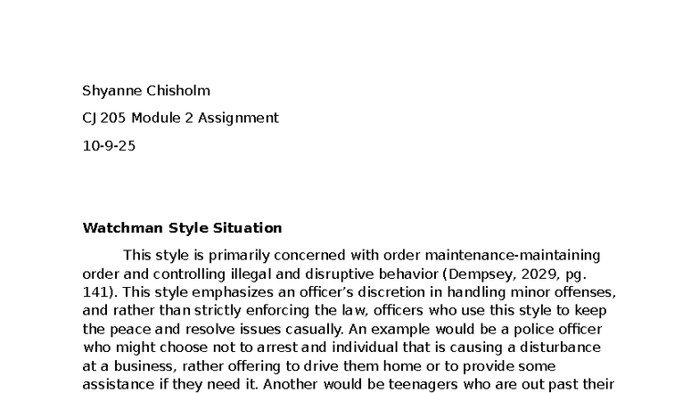 CJ 205 Module two assignment - Shyanne Chisholm CJ 205 Module 2 ...