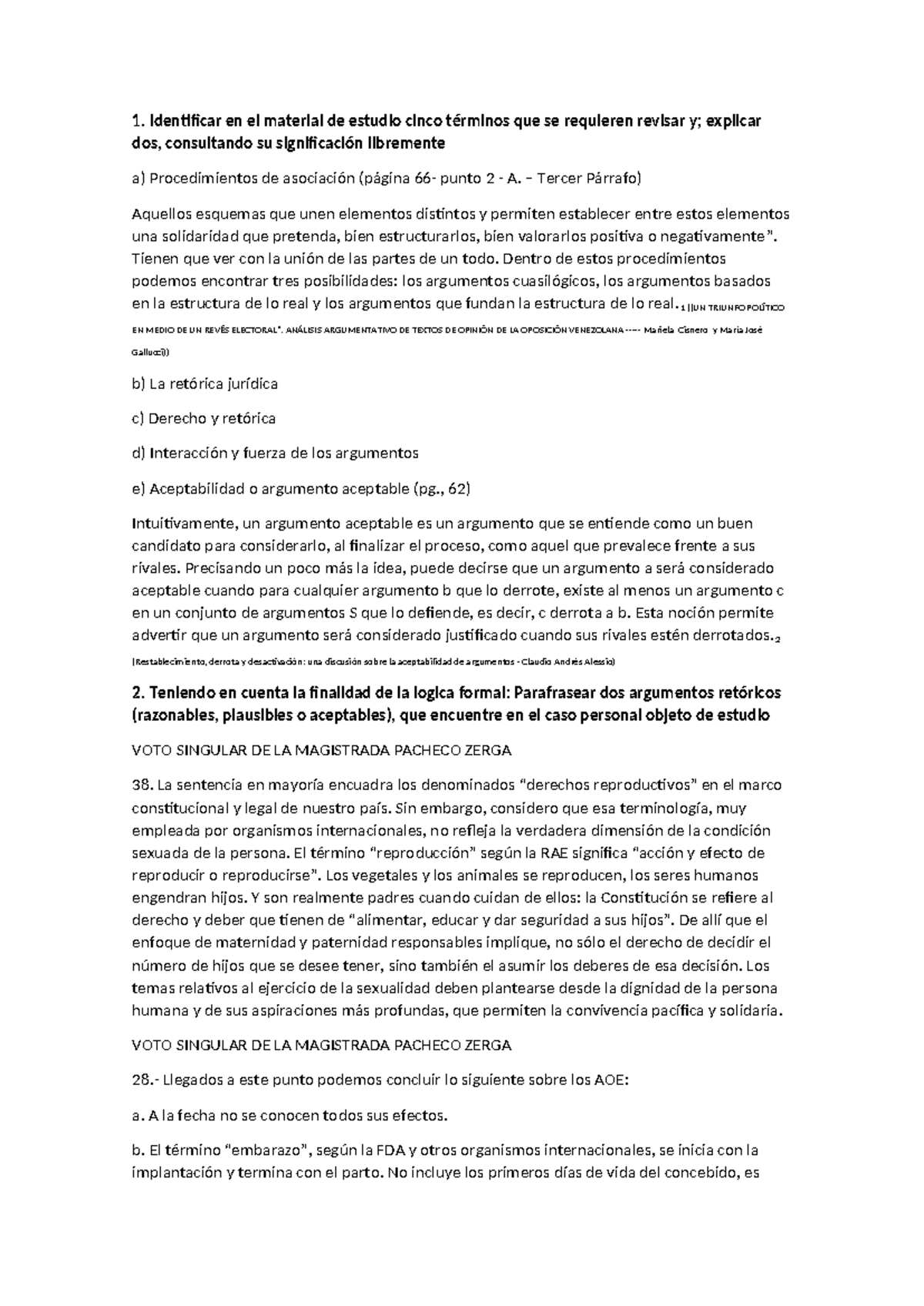 Trabajo Escrito: Análisis de Argumentos Retóricos en Derecho (Cód. 1 ...
