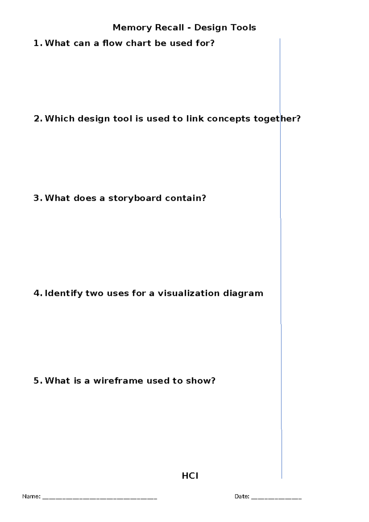 Memory Recall - Design Tools - What can a flow chart be used for? 2 ...