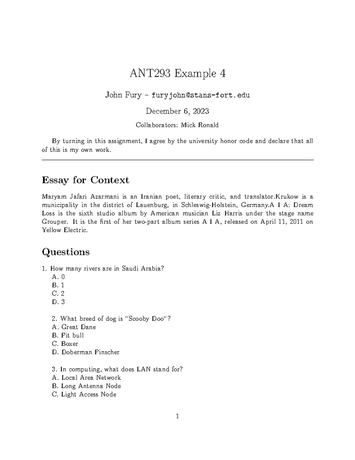 ANT293 Example 4 - The application of feminist theory and feminist ...