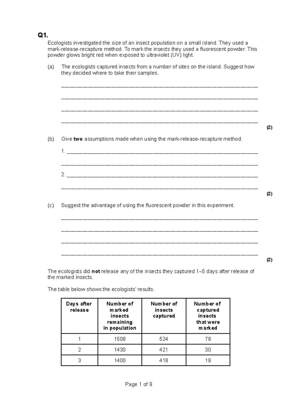 Biodiversity Final Exam Questions - Ecology 101 - Studocu