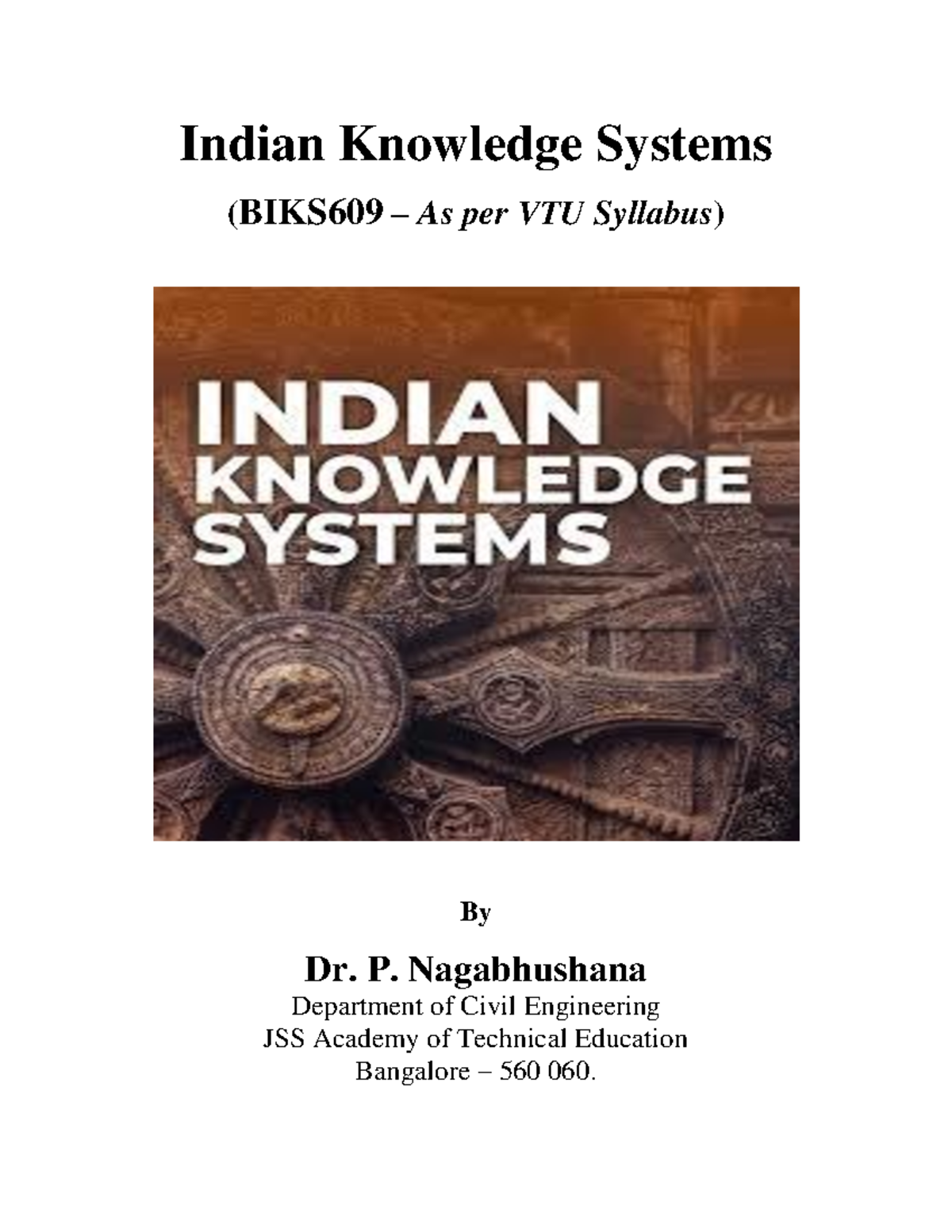 BIKS609 - Indian Knowledge Systems (IKS) Question Bank for Semester VI ...