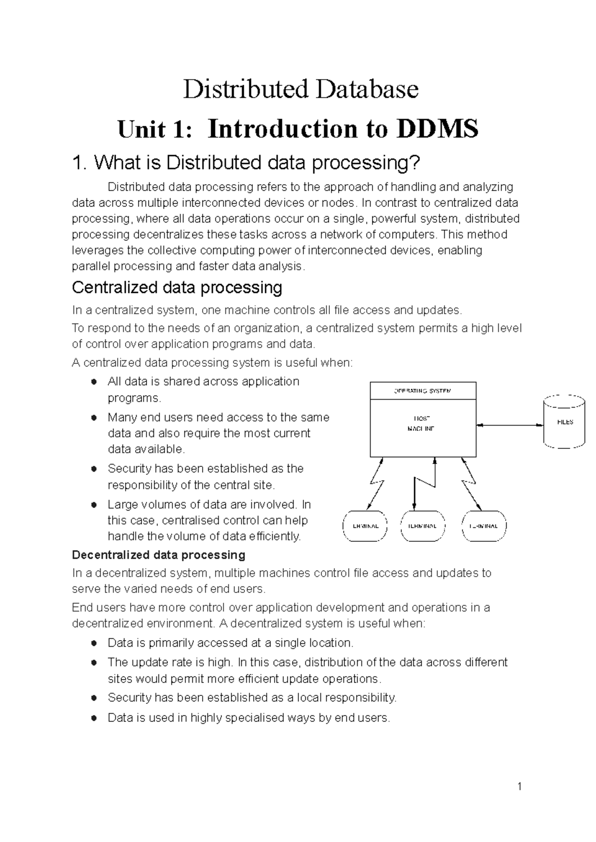 Distributed Database Concepts and Design Overview - Studocu