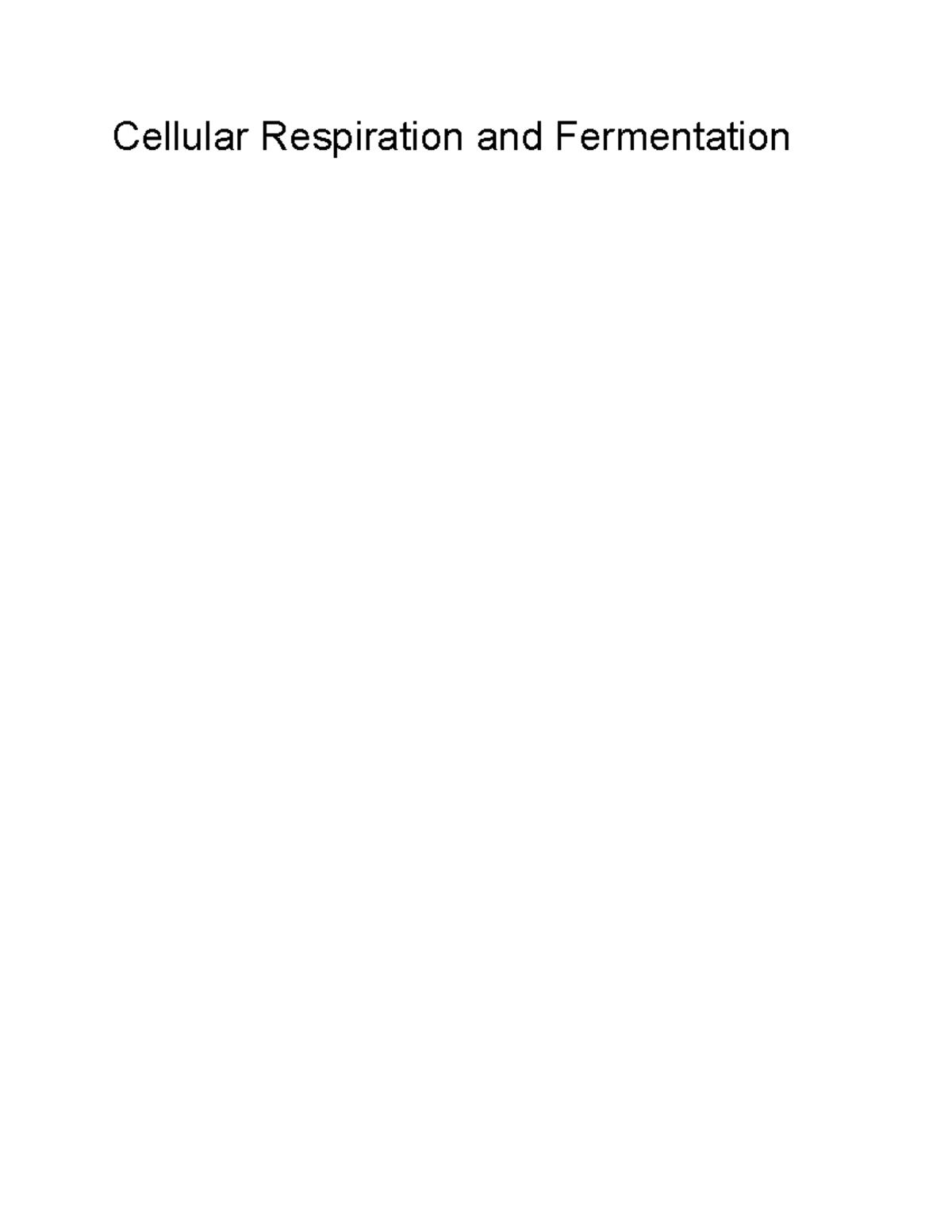 AP Biology Chapter 9 Study Guide: Cellular Respiration & Fermentation ...