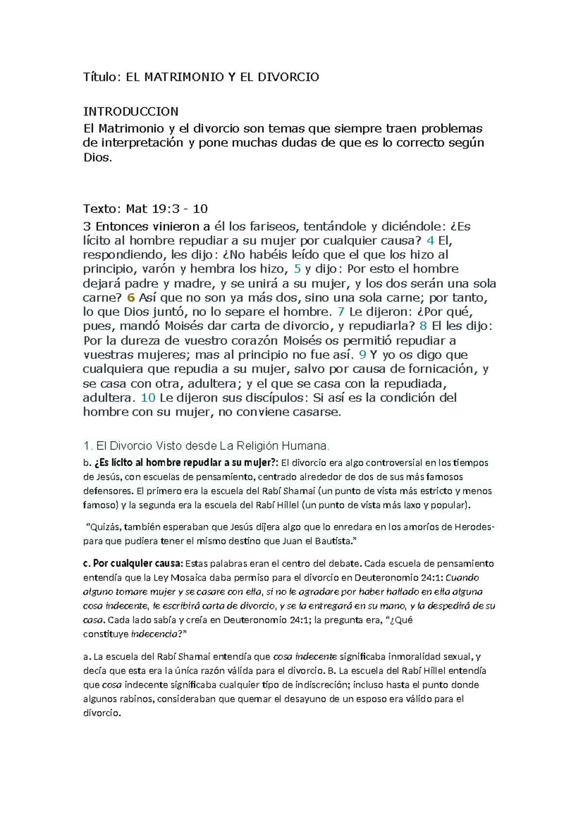 El Matrimonio y El Divorcio Según La Biblia - Título: EL MATRIMONIO Y ...