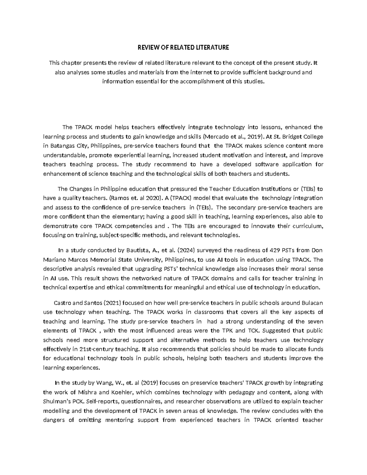 RRL DOCX - n/a - REVIEW OF RELATED LITERATURE This chapter presents the ...