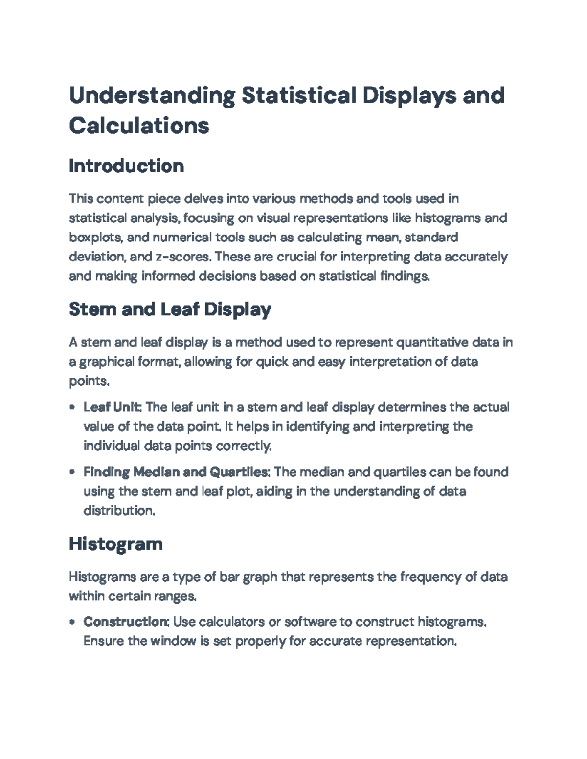 Statistical Analysis Techniques: Histograms & Boxplots Explained - Studocu
