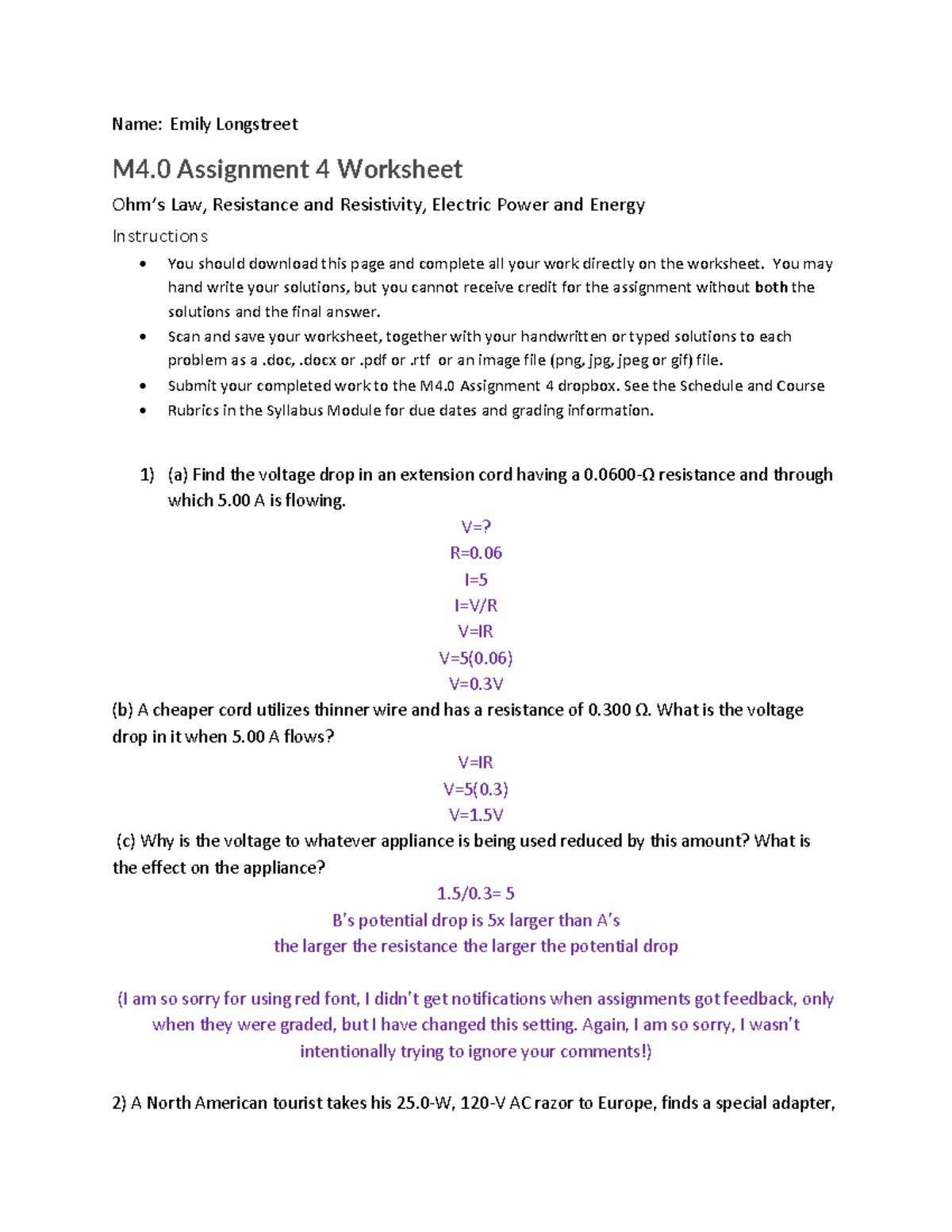 Module 4 Worksheet - Name: Emily Longstreet M 4 .0 Assignment 4 ...