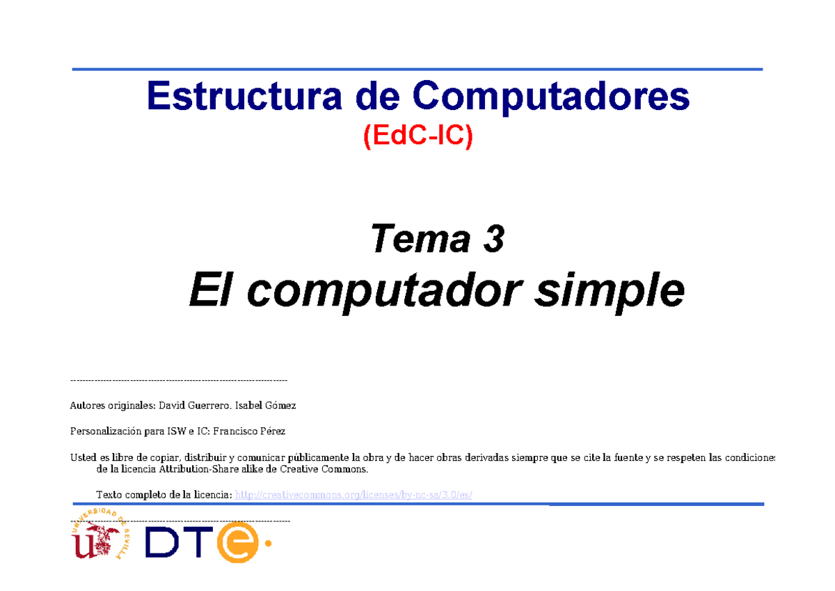 El computador simple - Son ejercicios que un estan por resolver - Estructura de Computadores ...
