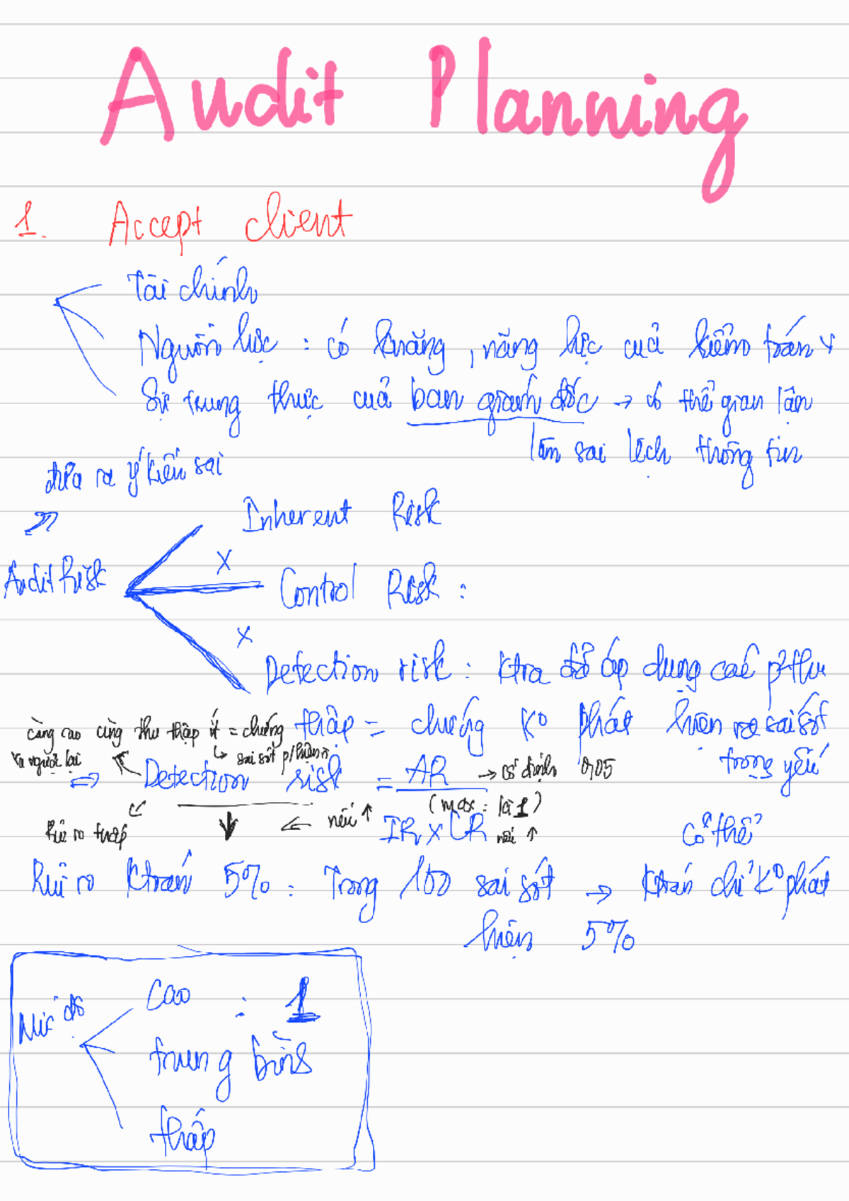 Auditing 1: Planning and Risk Assessment Review Notes - Studocu