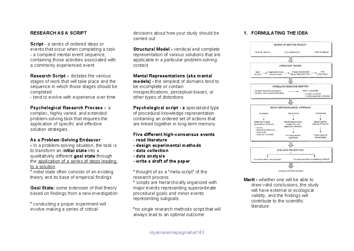 RESEARCH METHODS AND SCRIPTS IN PSYCHOLOGY (FMP) - Studocu